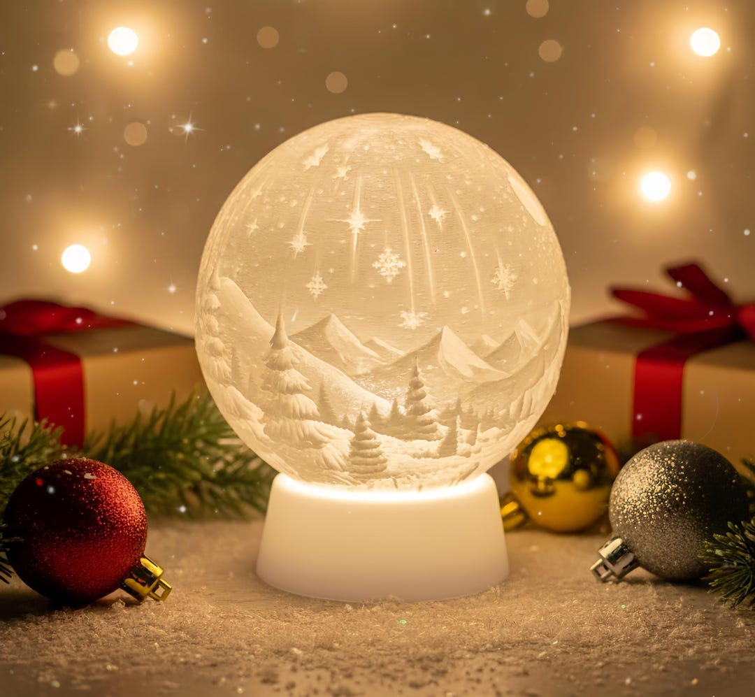 Snow Globe 3MF, 3D Printable Winter Scene, LED Christmas Decorations - Etsy