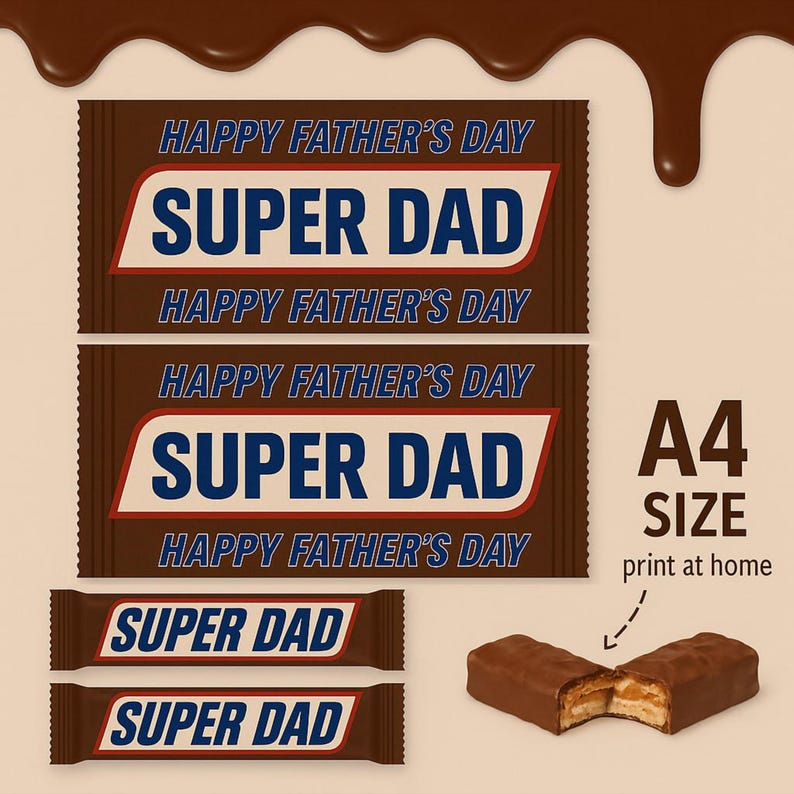Super Dad Candy Bar Wrapper | Printable Father's Day Gift From Kids ...