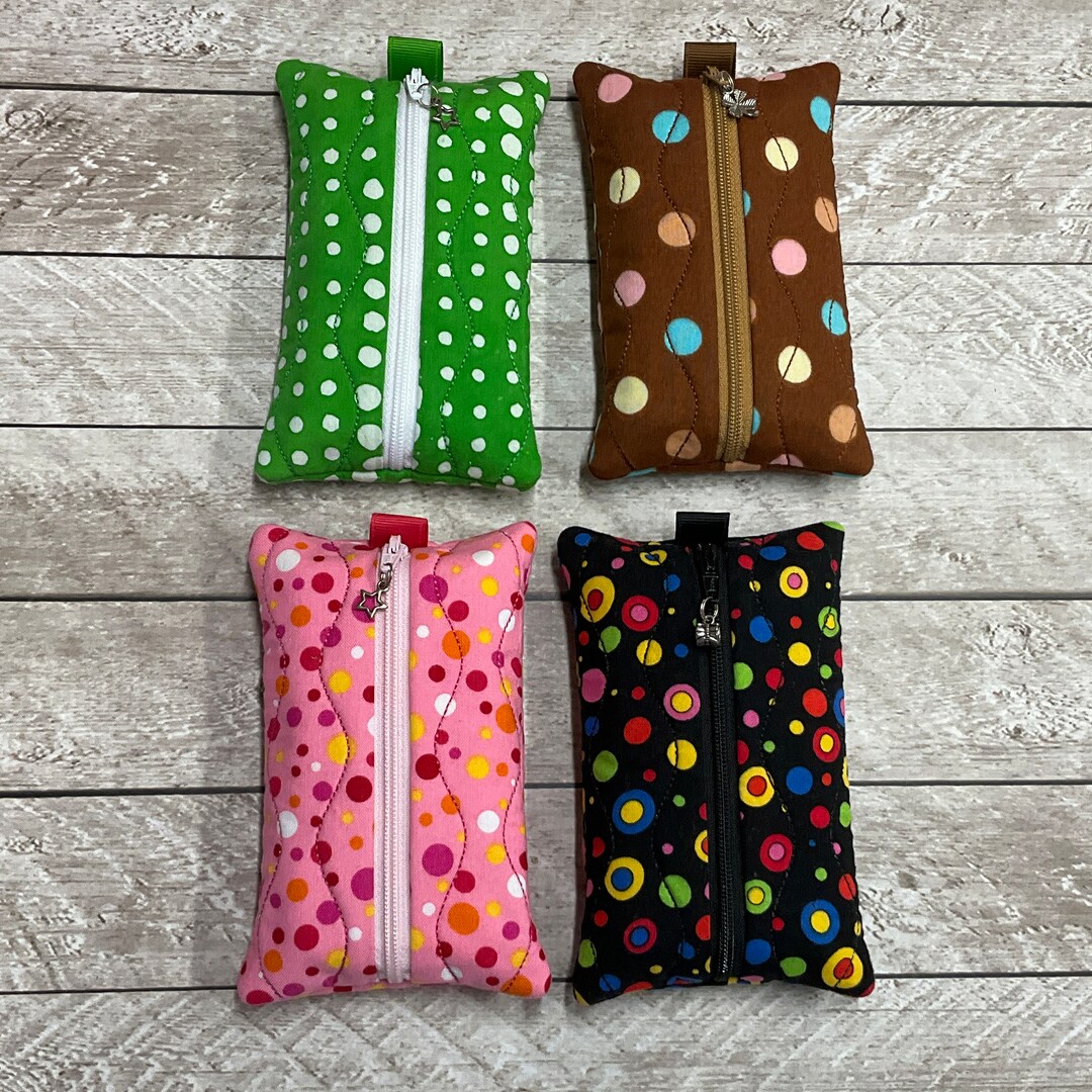 Polka Dot Tissue Holder: Zippered Travel Case - Etsy