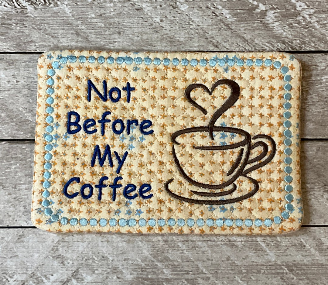 Not Before Coffee Mug Rug - Etsy
