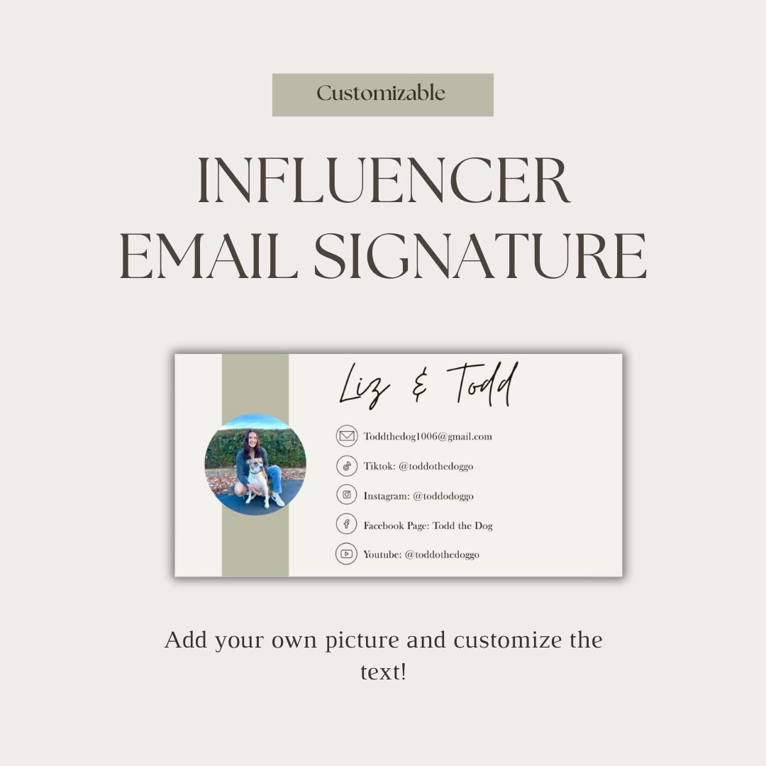 Influencer Email Signature Template | Signature for Emails - Etsy
