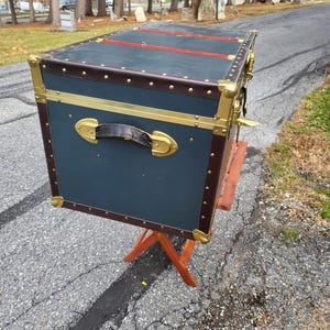 Vintage Black Trunk, Long Lock Trunk, Black Chest - Etsy