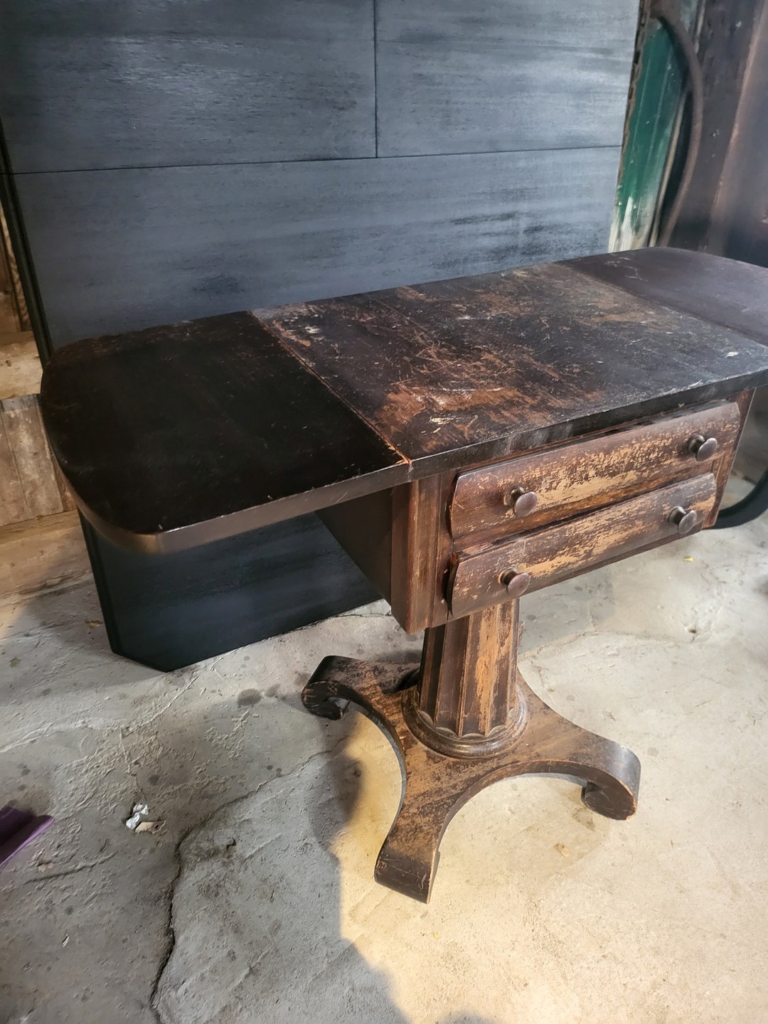 Empire Drop Leaf Table, Drop Leaf Side Table, Empire Side Table - Etsy