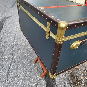 Vintage Black Trunk, Long Lock Trunk, Black Chest - Etsy