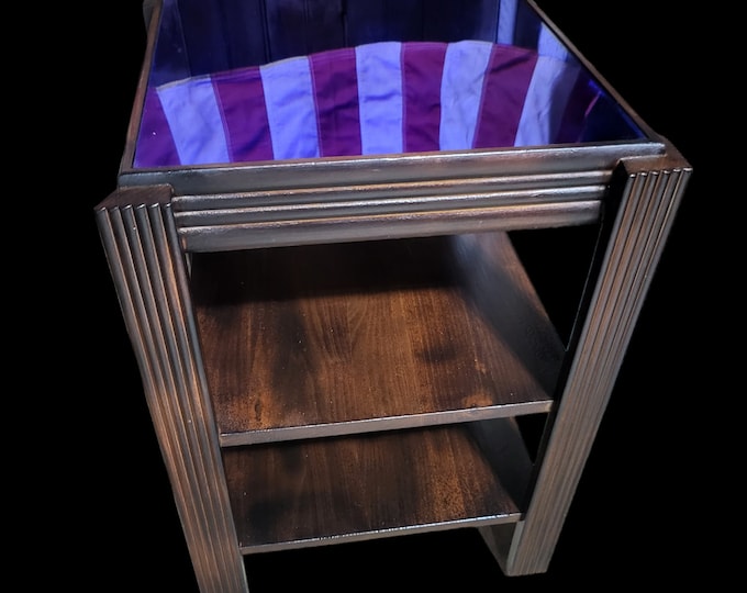 Cobalt Blue Glass Table – Prohibition Era Vintage Accent Table – 1920s ...