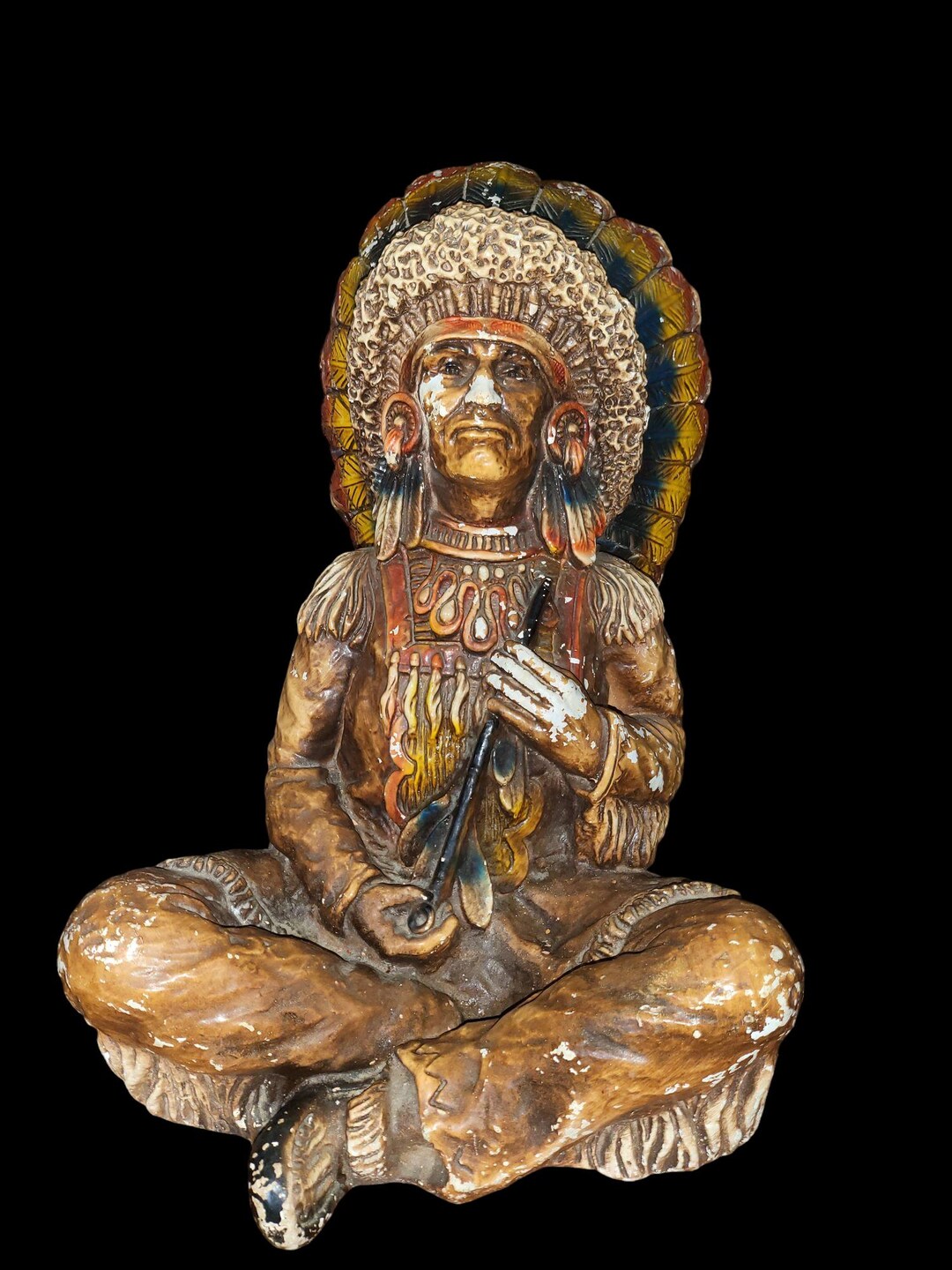 Vintage Indian Head Bust, Indian Head Sculpture. Native American Head ...