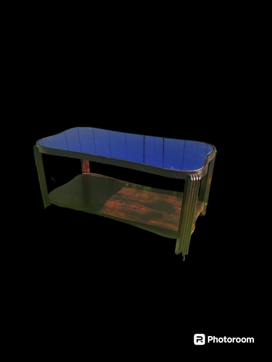 Art Deco Table, Cobalt Blue Table, Vintage Table, Sho Shugi Ban, Side ...