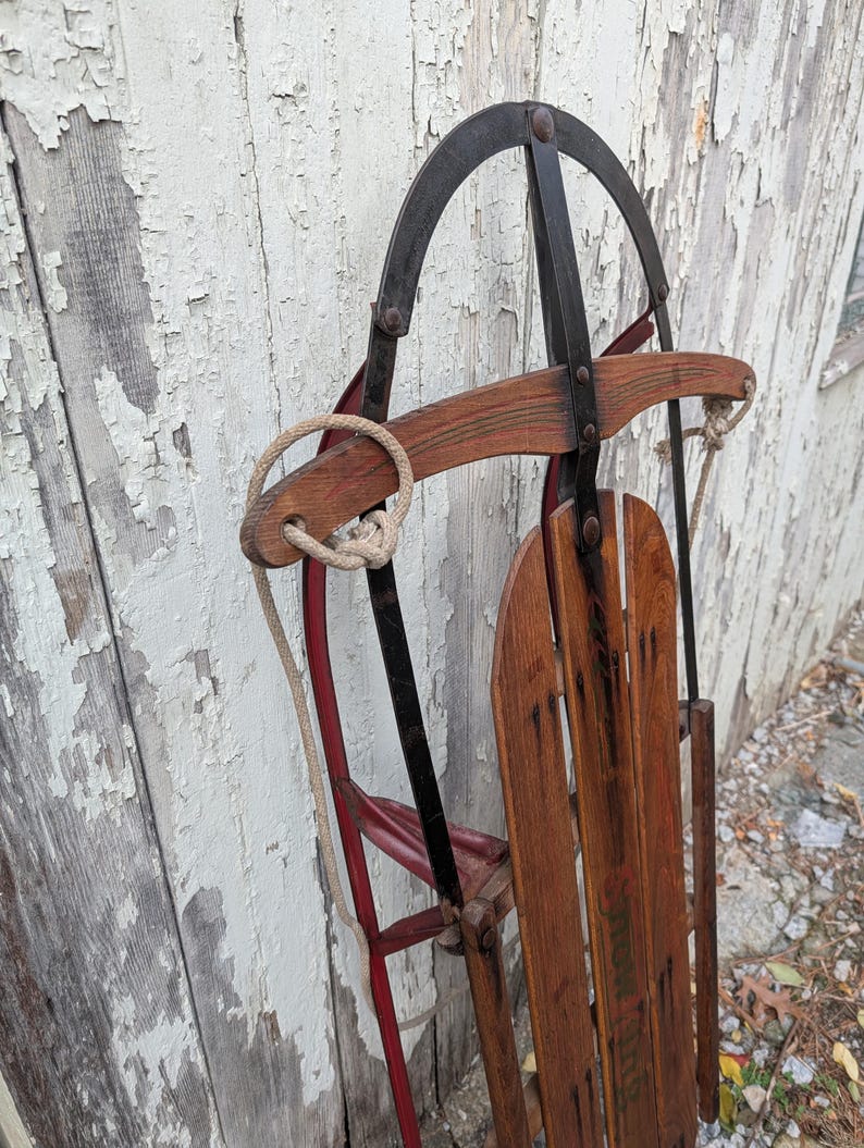 Vintage “snow King” Wood Sled by American Acme Co. – Rustic Winter ...