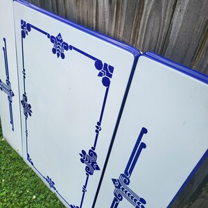 Enamel Table, Metal Table Top, Metal Table, Vintage Table, Blue Table ...