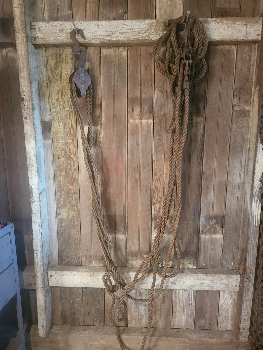 Farm Pulley, Rustic Pulley, Rustic Farm Pulley, Farm Rope, Rustic Farm ...