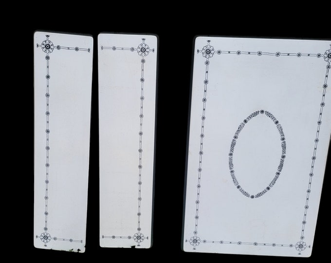 Enamel Table, Metal Table Top, Metal Table, Vintage Table, Flower White ...