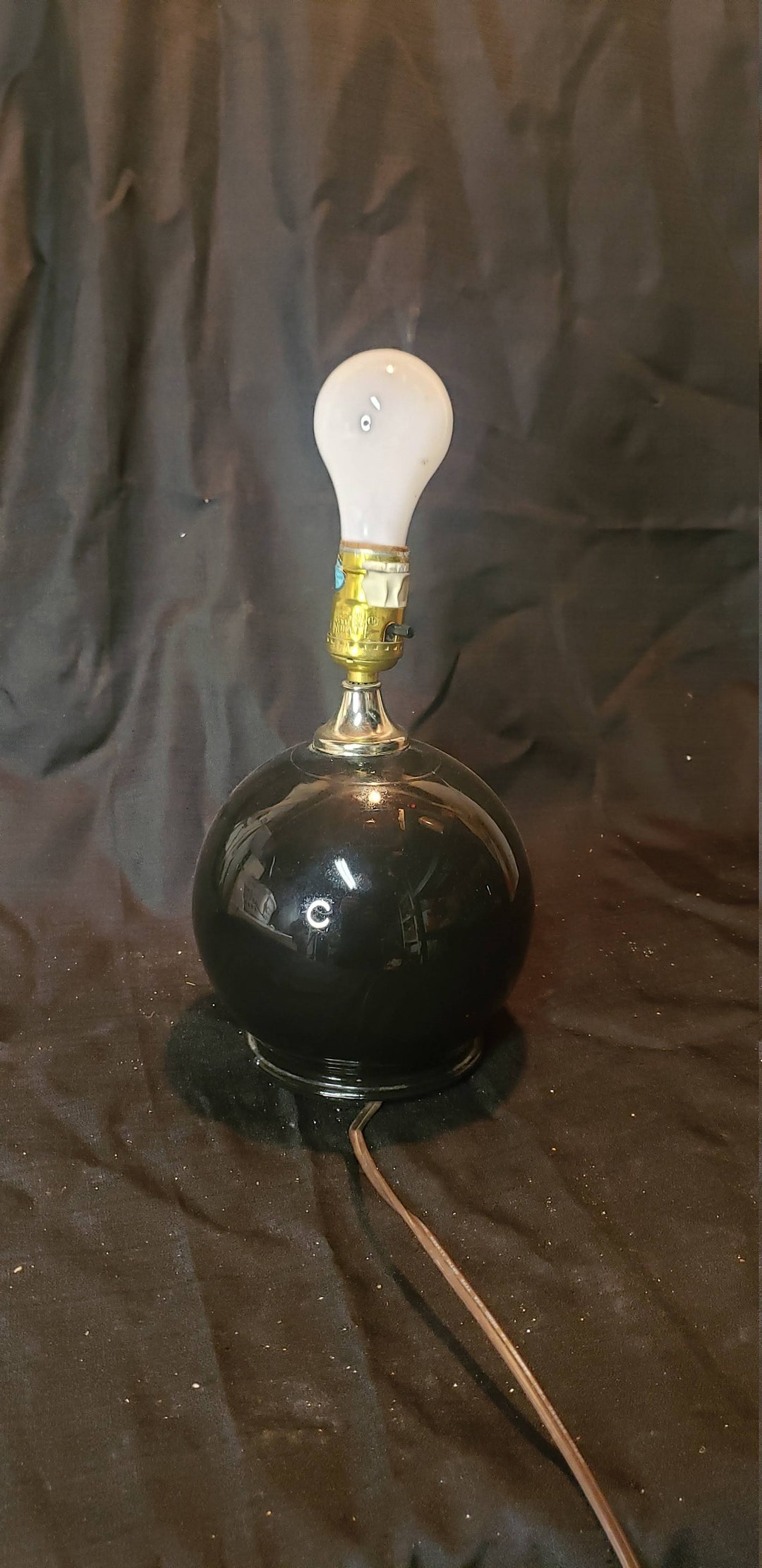 Round Light, Midcentury Light, Ball Light, Black Light, Table Light ...