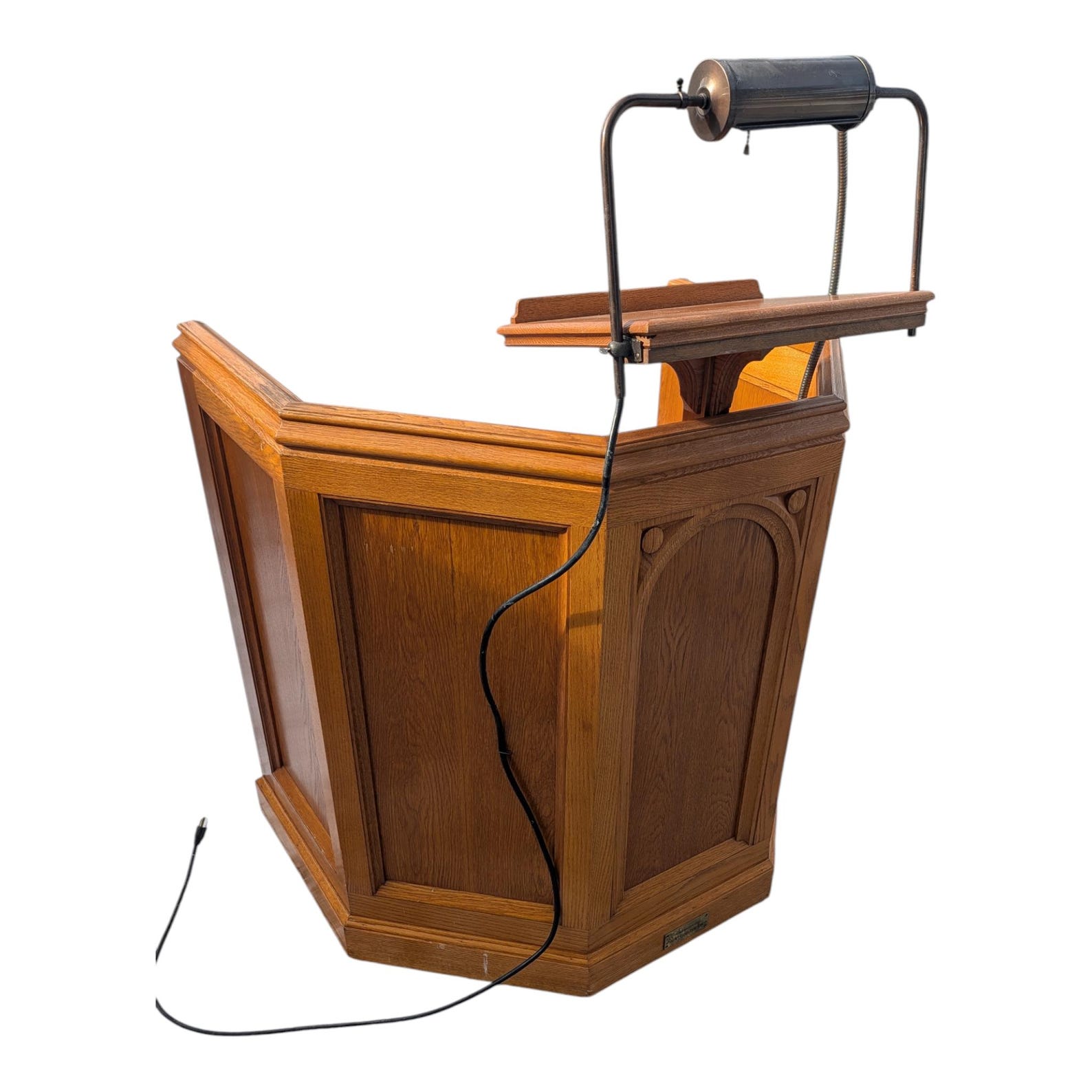 Vintage Gothic Revival Oak Pulpit | Church Lectern With Light ...