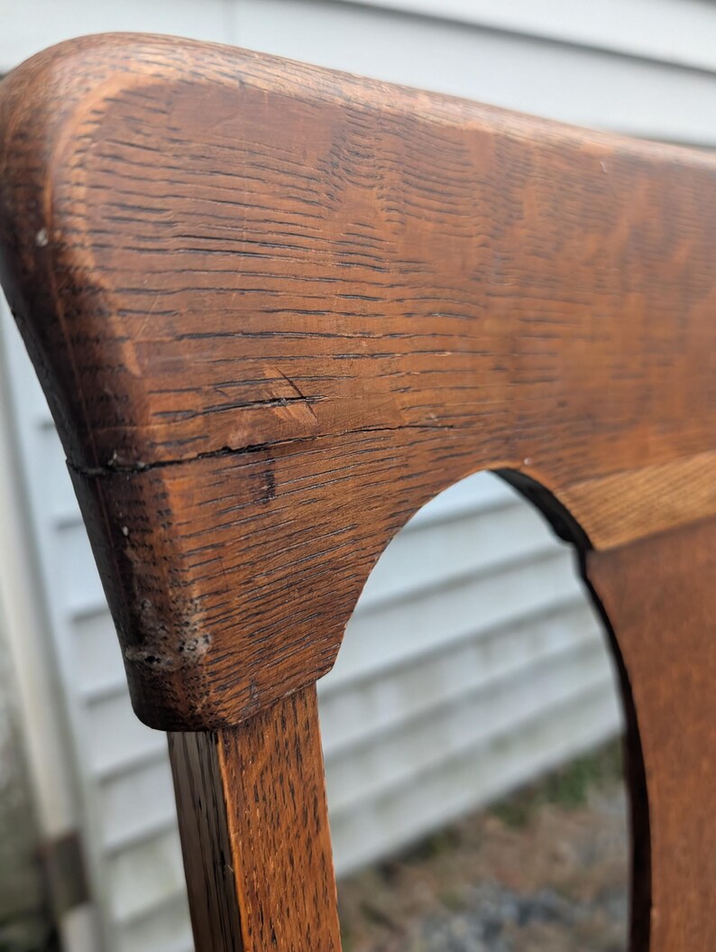 Set of 6 Antique Quarter Sawn Oak Dining Chairs, "the Metropolitan ...