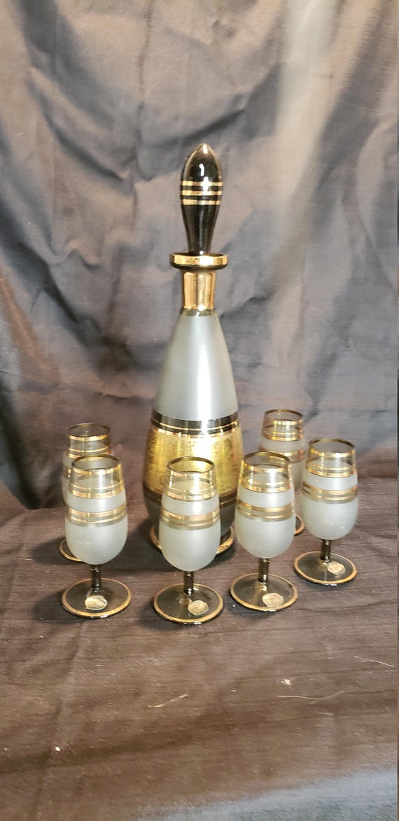 Bohemia glass glass decanter midcentury decanter Bohemia | Etsy