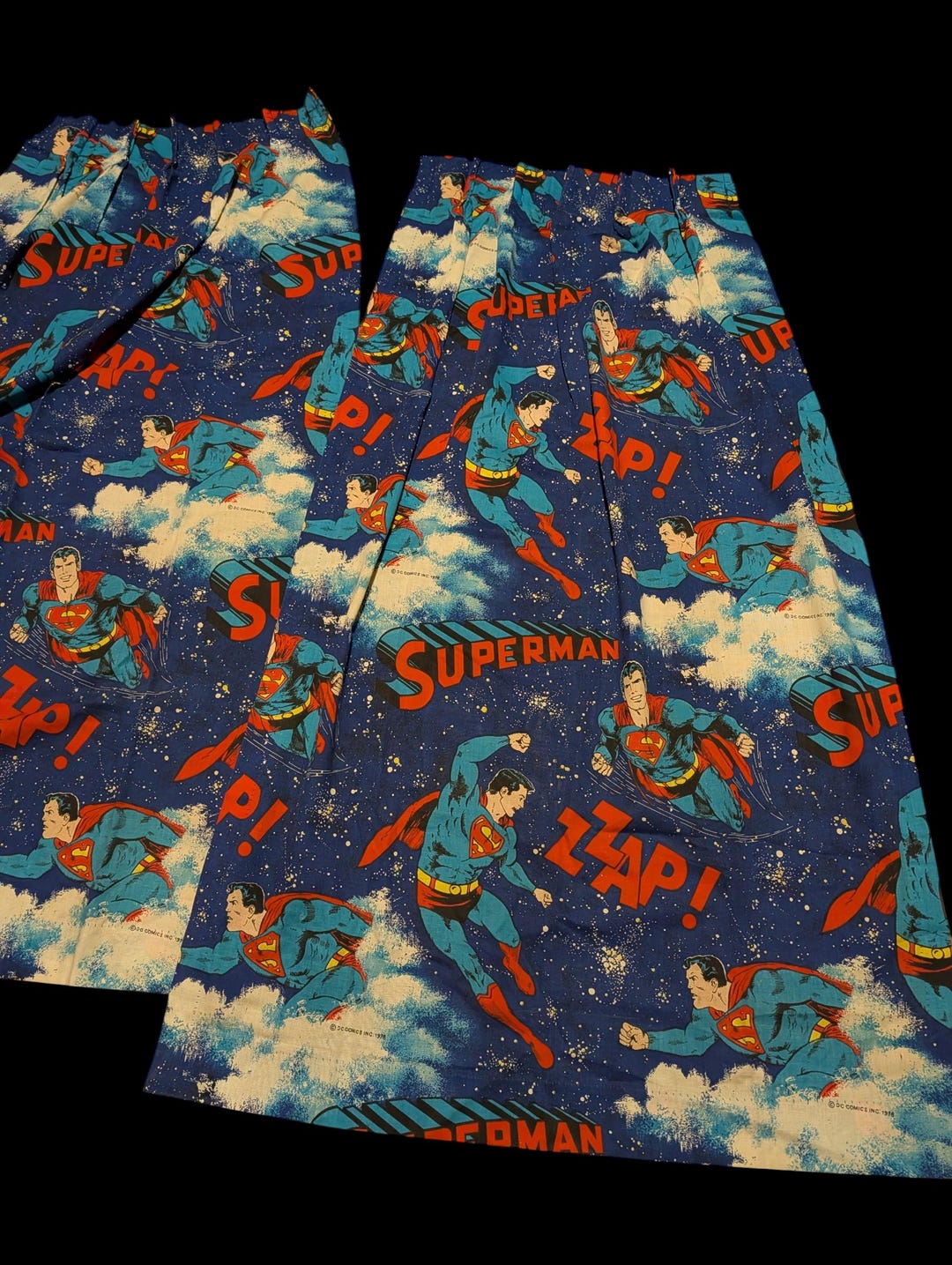 Vintage 1978 Superman Cotton Curtains – Retro Superhero Decor - Etsy