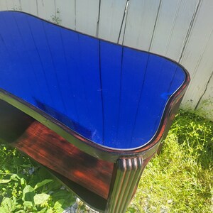 Art Deco Table, Cobalt Blue Table, Vintage Table, Sho Shugi Ban, Side ...