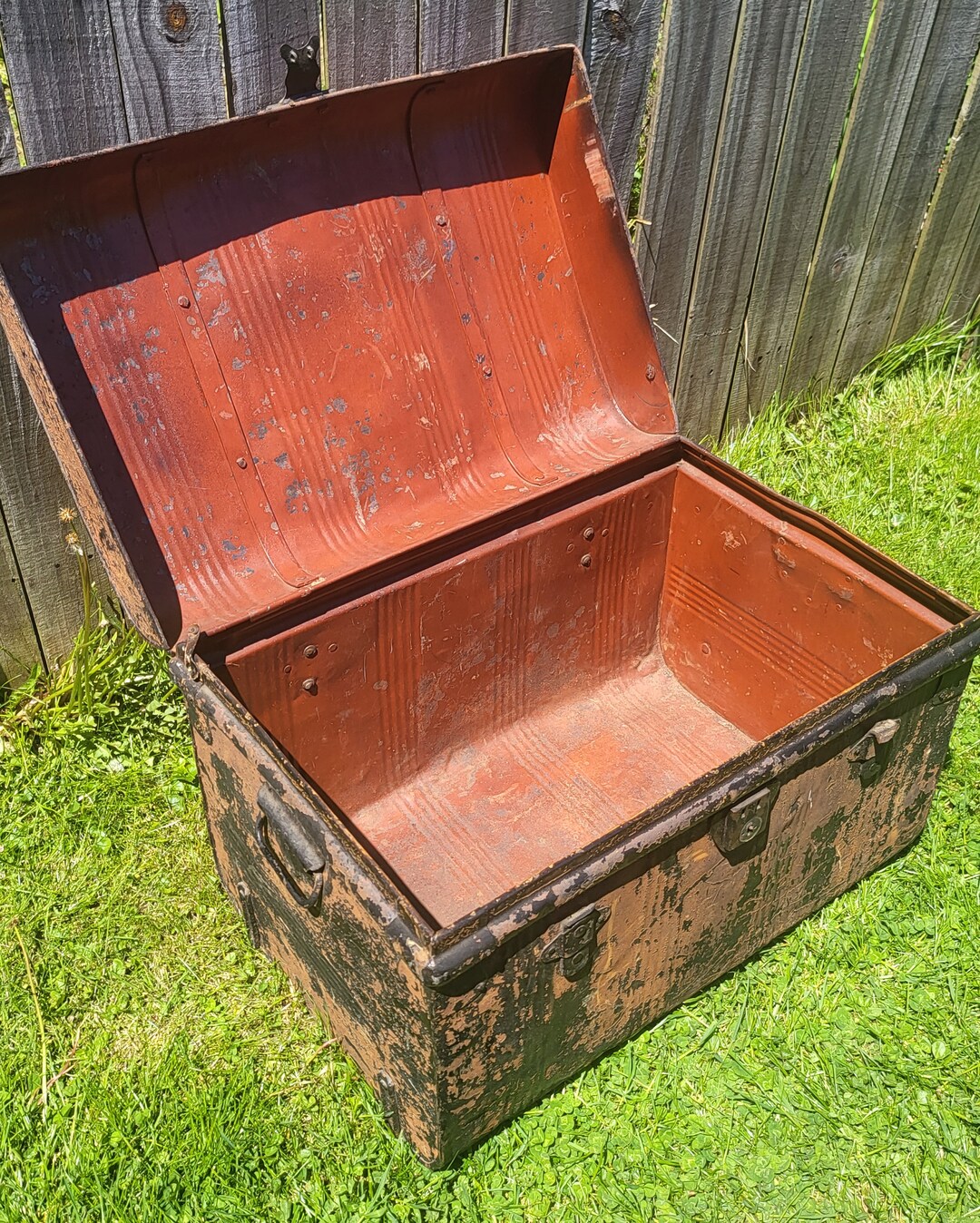 Trunk, Metal Trunk, Travel Trunk, Storage Trunk, Large Trunk, Train ...