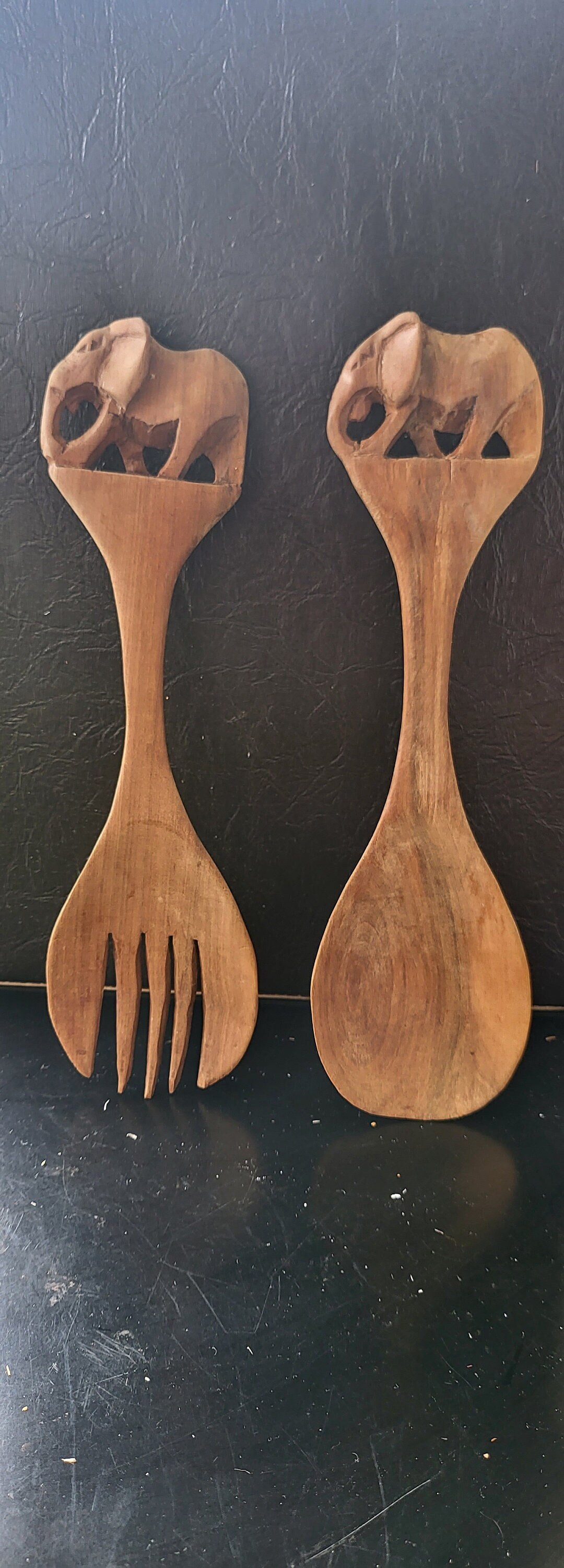 Elephant Spoons, Wood Spoons, Wood Elephant, Carved Spoons, Carved ...