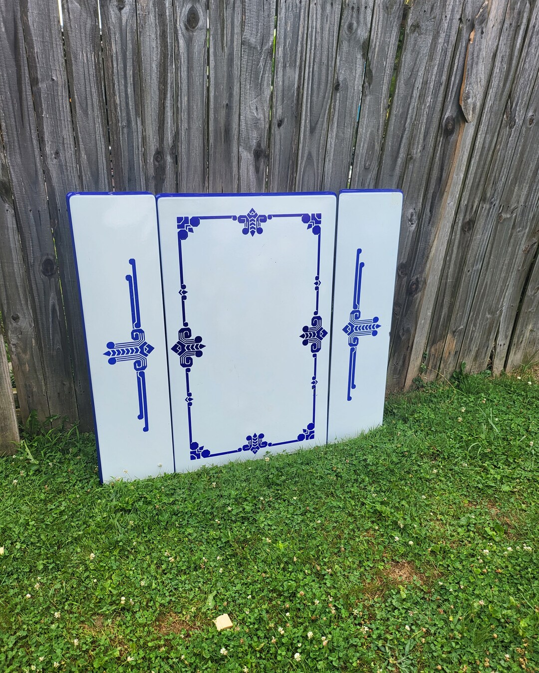 Enamel Table, Metal Table Top, Metal Table, Vintage Table, Blue Table ...