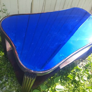 Art Deco Table, Cobalt Blue Table, Vintage Table, Sho Shugi Ban, Side ...