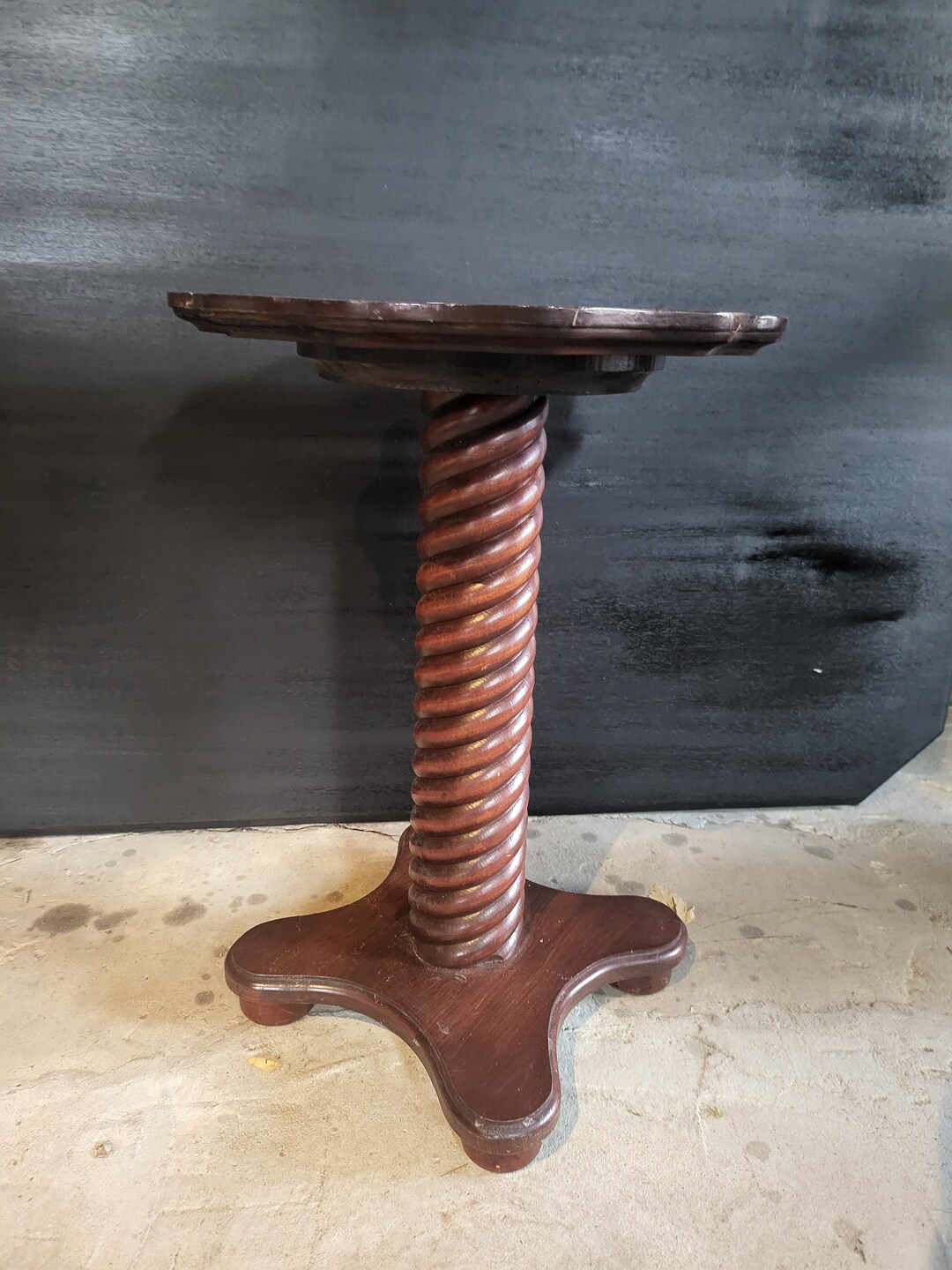 Vintage Wood Spindle Plant Stand - Twisted Side Table - Etsy