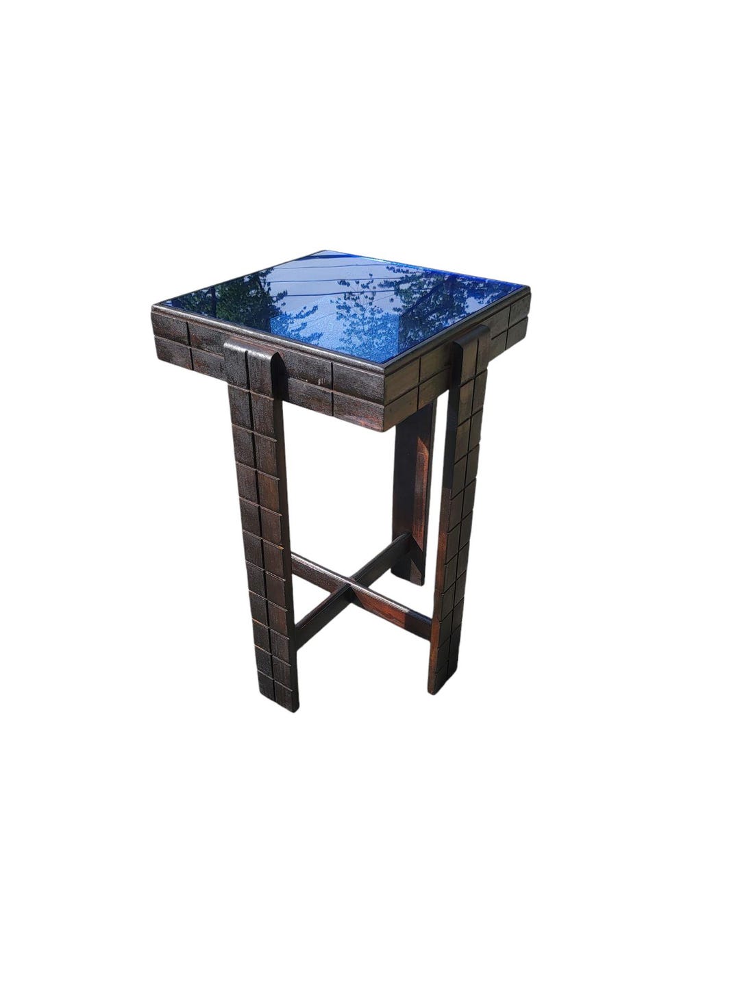 Art Deco Cobalt Blue Side Table, Cobalt Blue Side Table, Art Deco Table ...