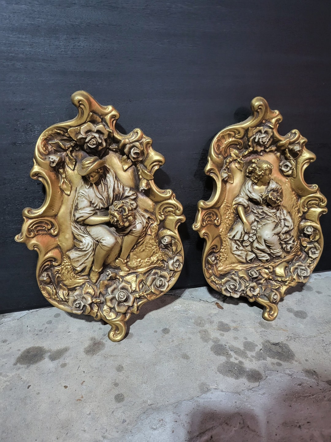 Romantic Wall Hanging, Victorian Wall Hanging, Plaster Sculpture - Etsy