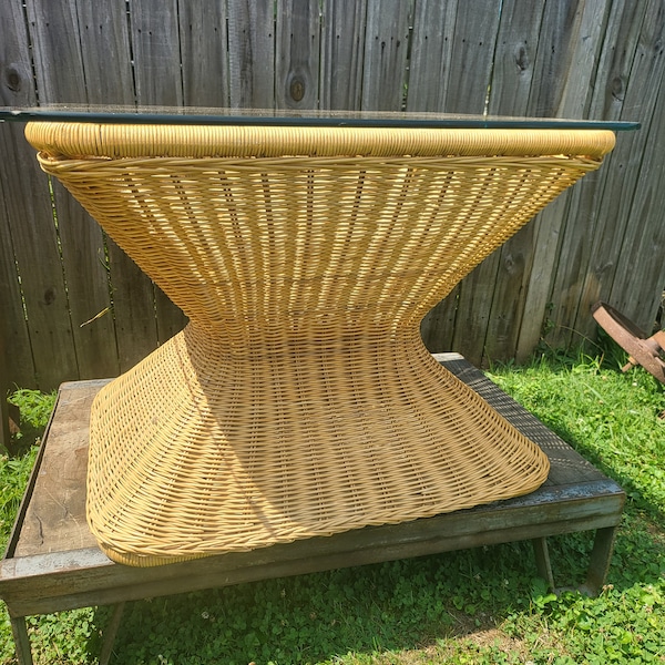 Rattan Table - Etsy