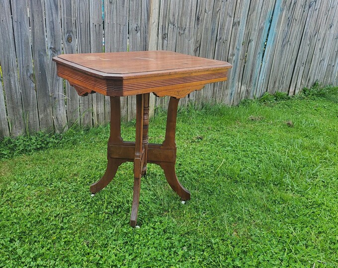 Eastlake Table, Parlor Table, Side Table, Wood Table, Rolling Table ...