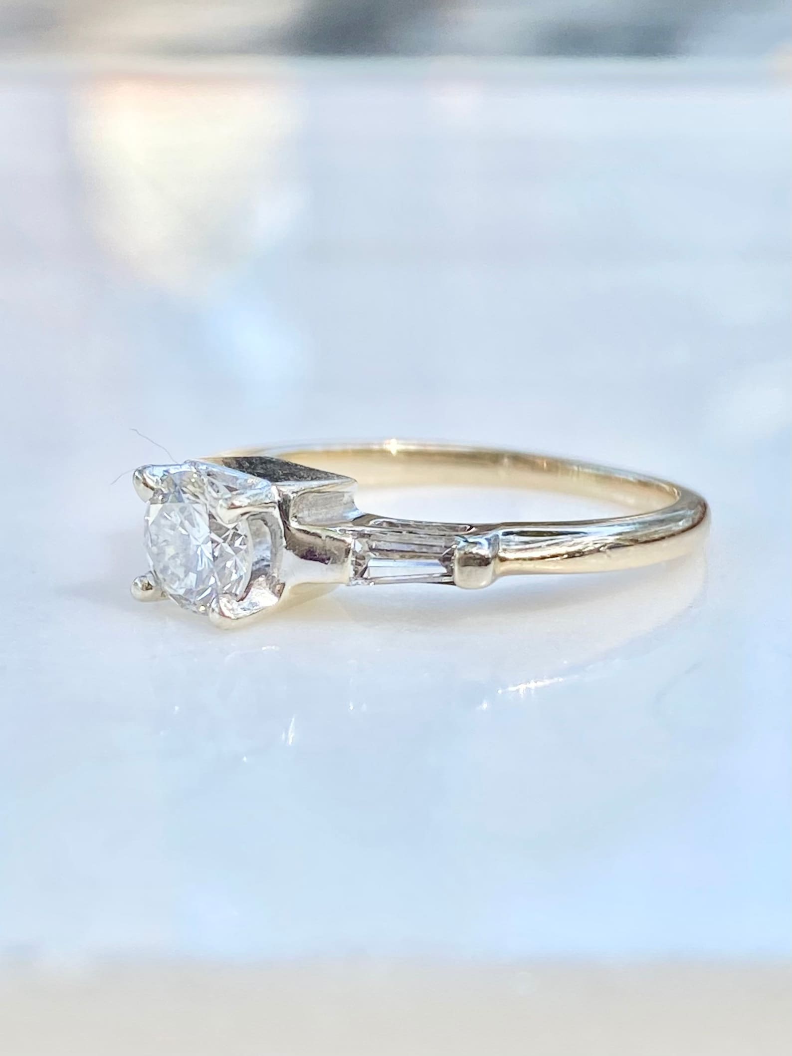 Natural Diamond Engagement Ring Half Carat Diamond Ring 14K - Etsy