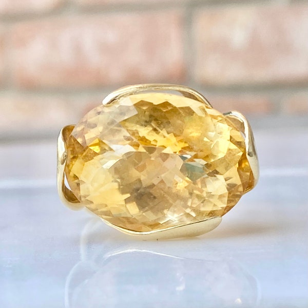 Large Citrine Ring - Etsy