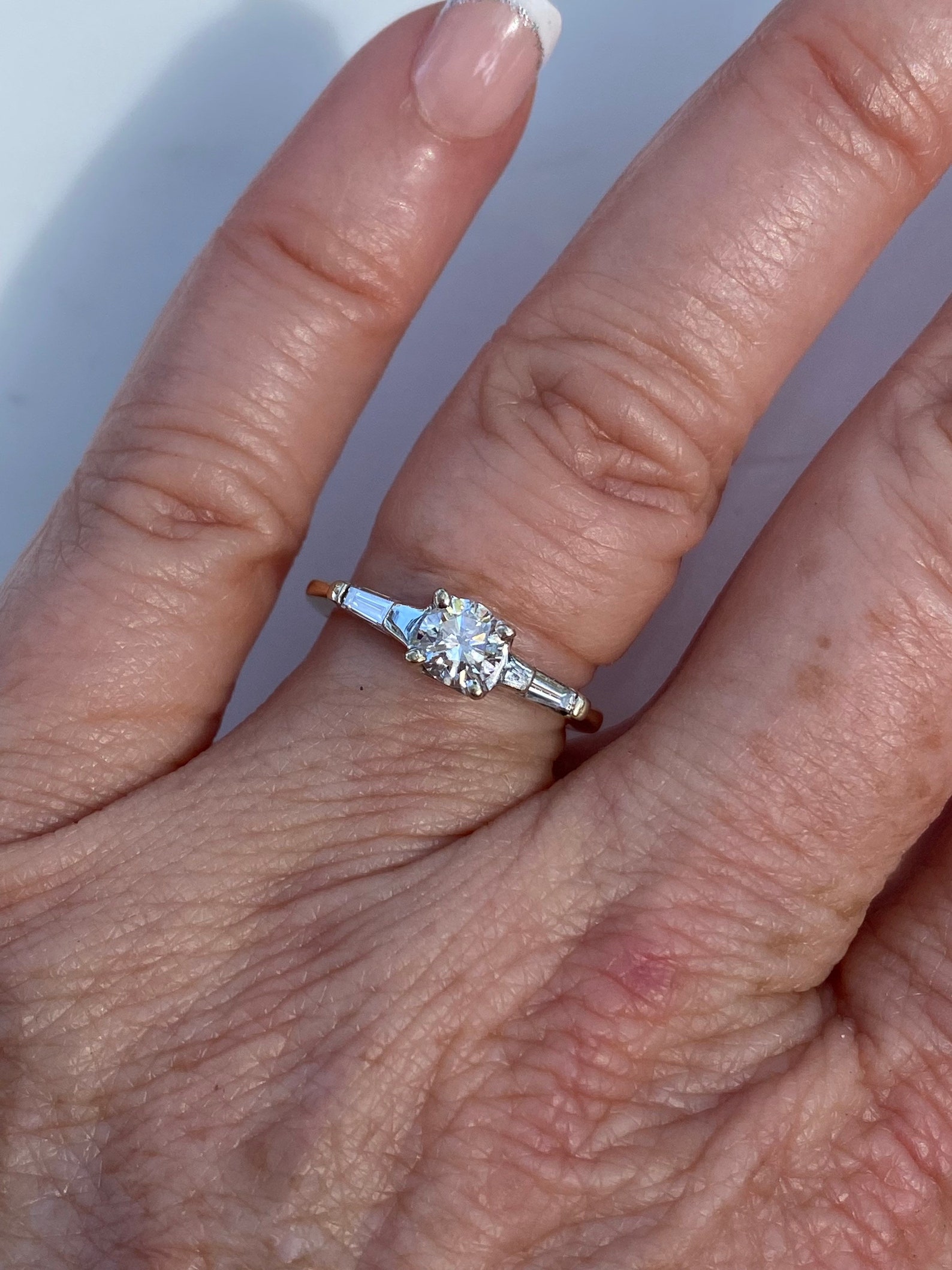 Natural Diamond Engagement Ring Half Carat Diamond Ring 14K - Etsy