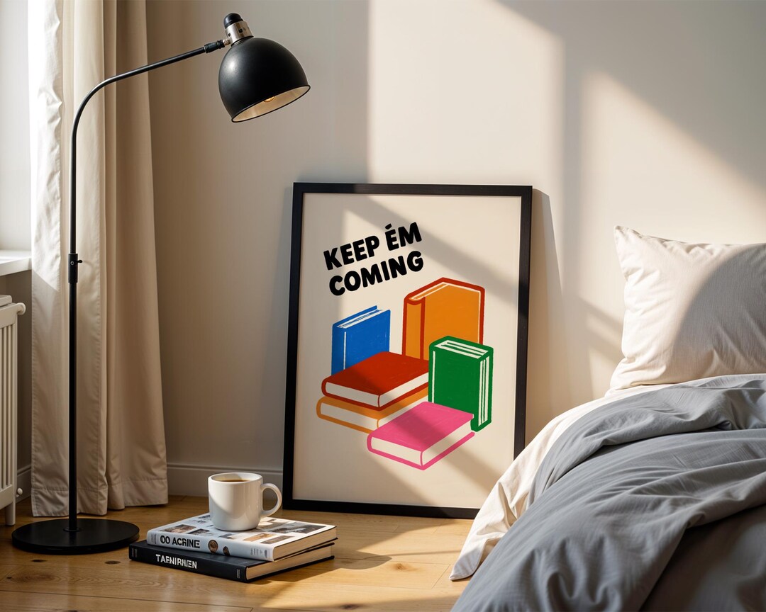 Reading Poster, Digital Download, Minimalistic Poster, Bookish Print ...