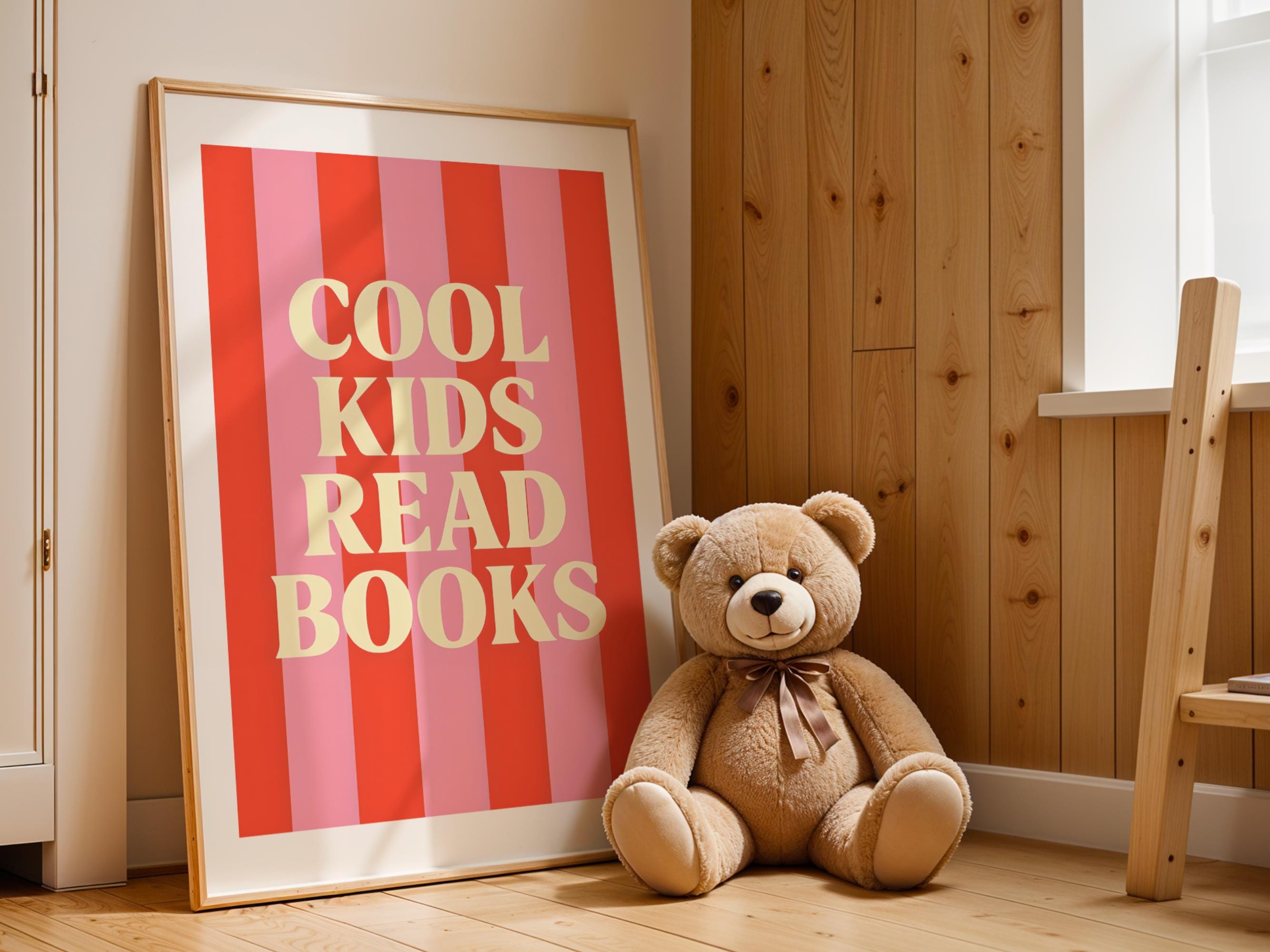 Cool Kids Read Books, Digital Download Poster, Kids Book Wall Art ...