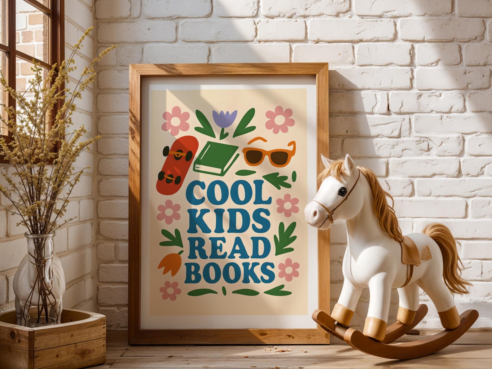 Cool Kids Read Books, Digital Download Poster, Kids Book Wall Art ...
