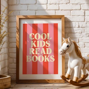 Cool Kids Read Books, Digital Download Poster, Kids Book Wall Art ...