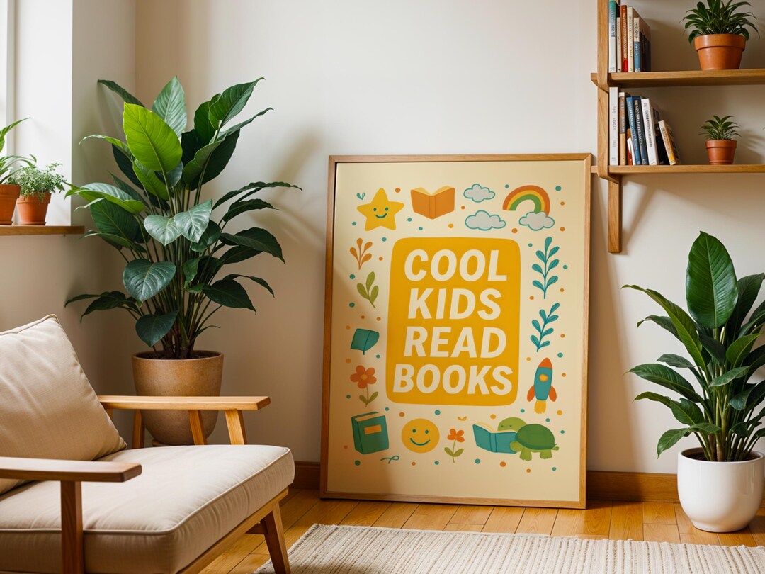 Cool Kids Read Books Poster, Digital Download, Classroom Decor, Kids ...