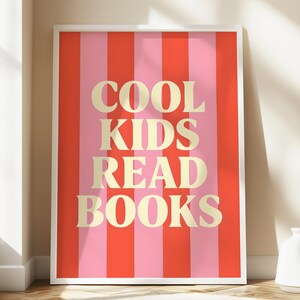 Cool Kids Read Books, Digital Download Poster, Kids Book Wall Art ...