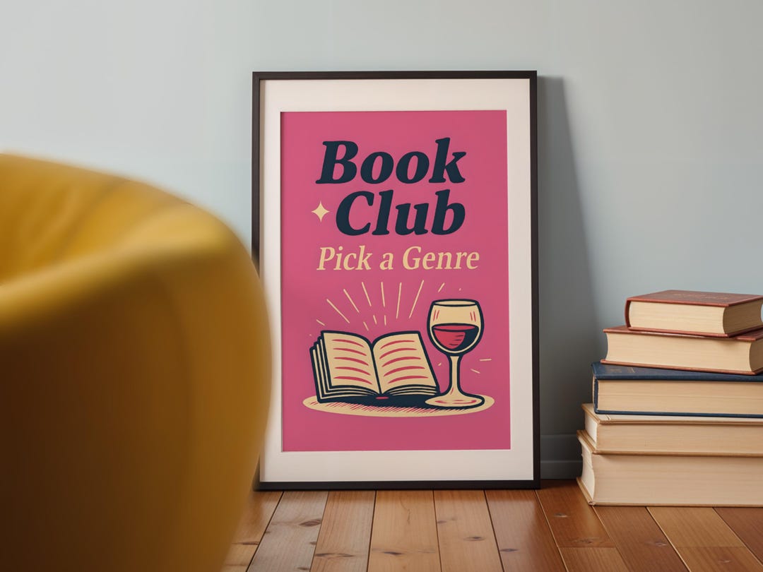 Book Club Poster, Digital Download, Book Poster, Reading Poster ...