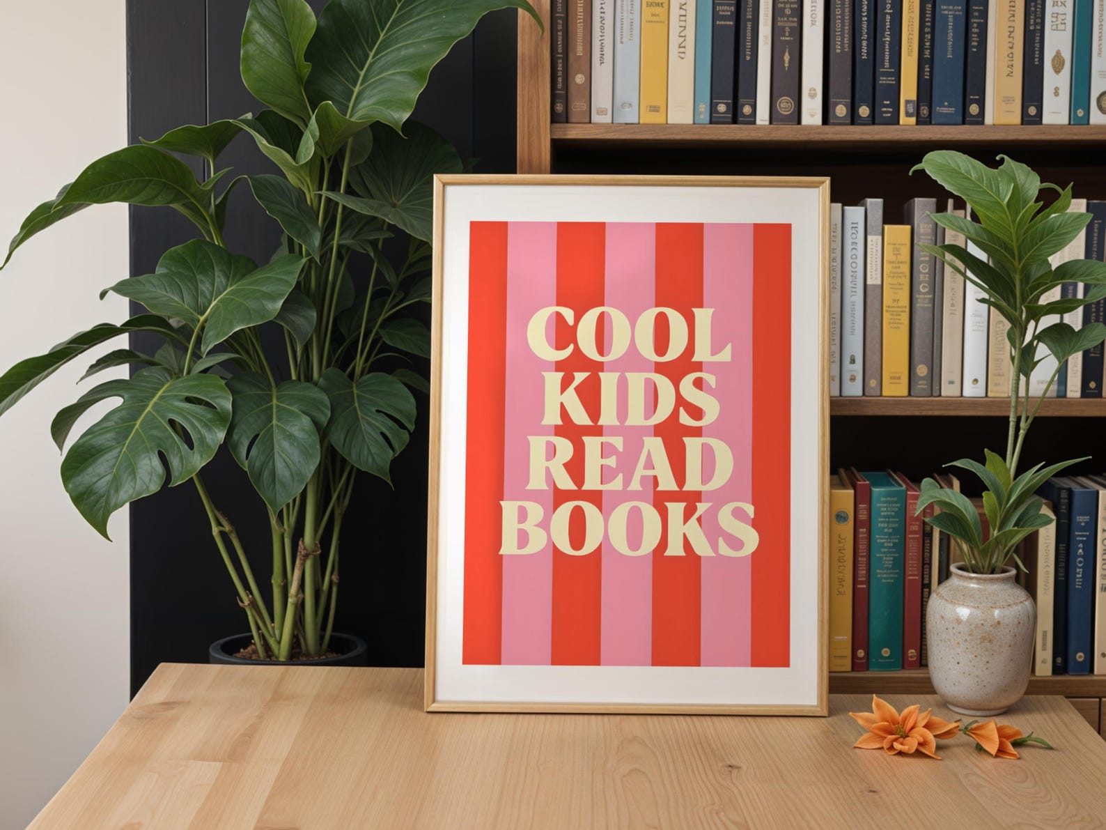 Cool Kids Read Books, Digital Download Poster, Kids Book Wall Art ...