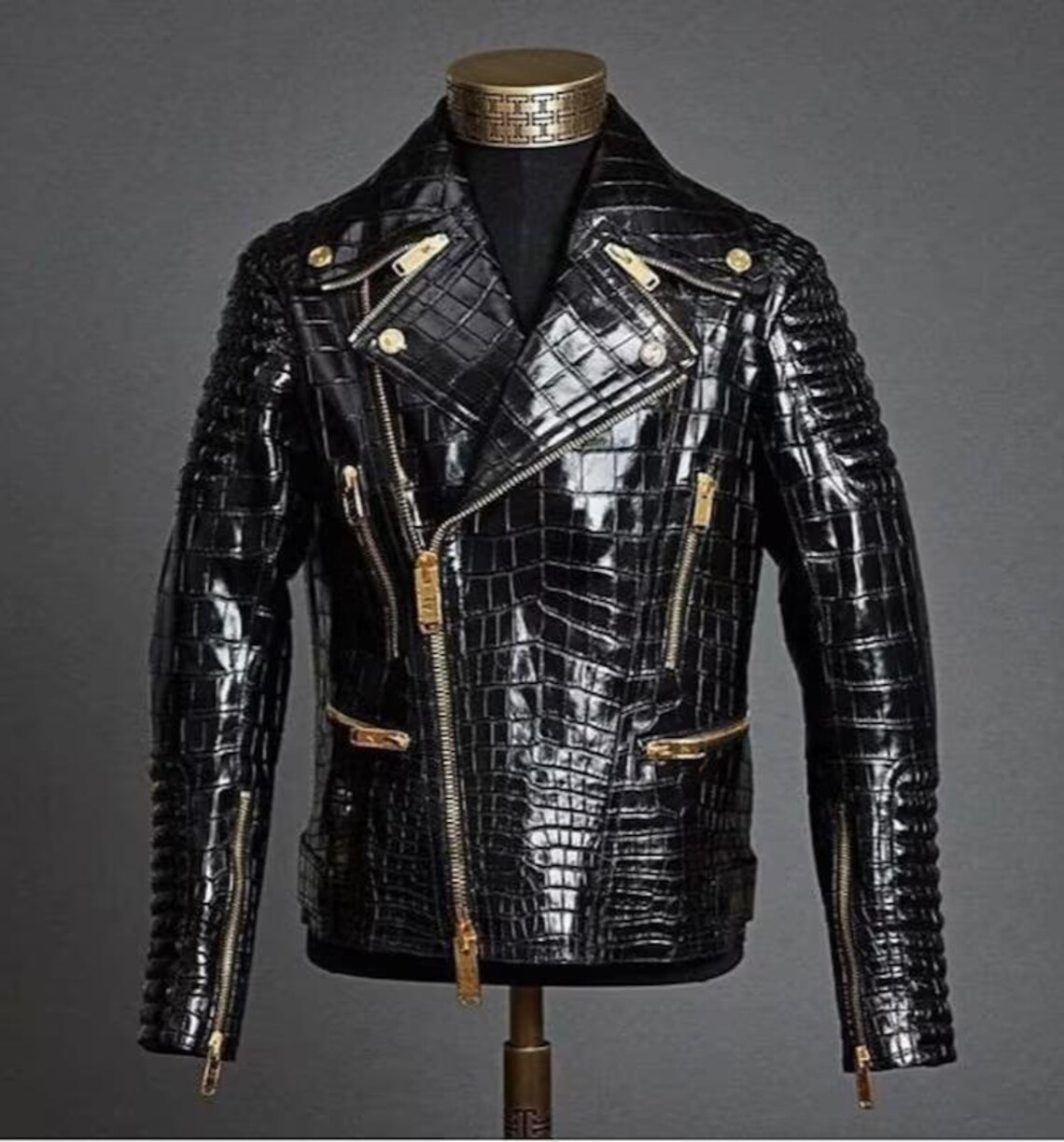 Genuine Goatskin Leather Biker Jacket Men Italian Handmade Slim Fit - Etsy
