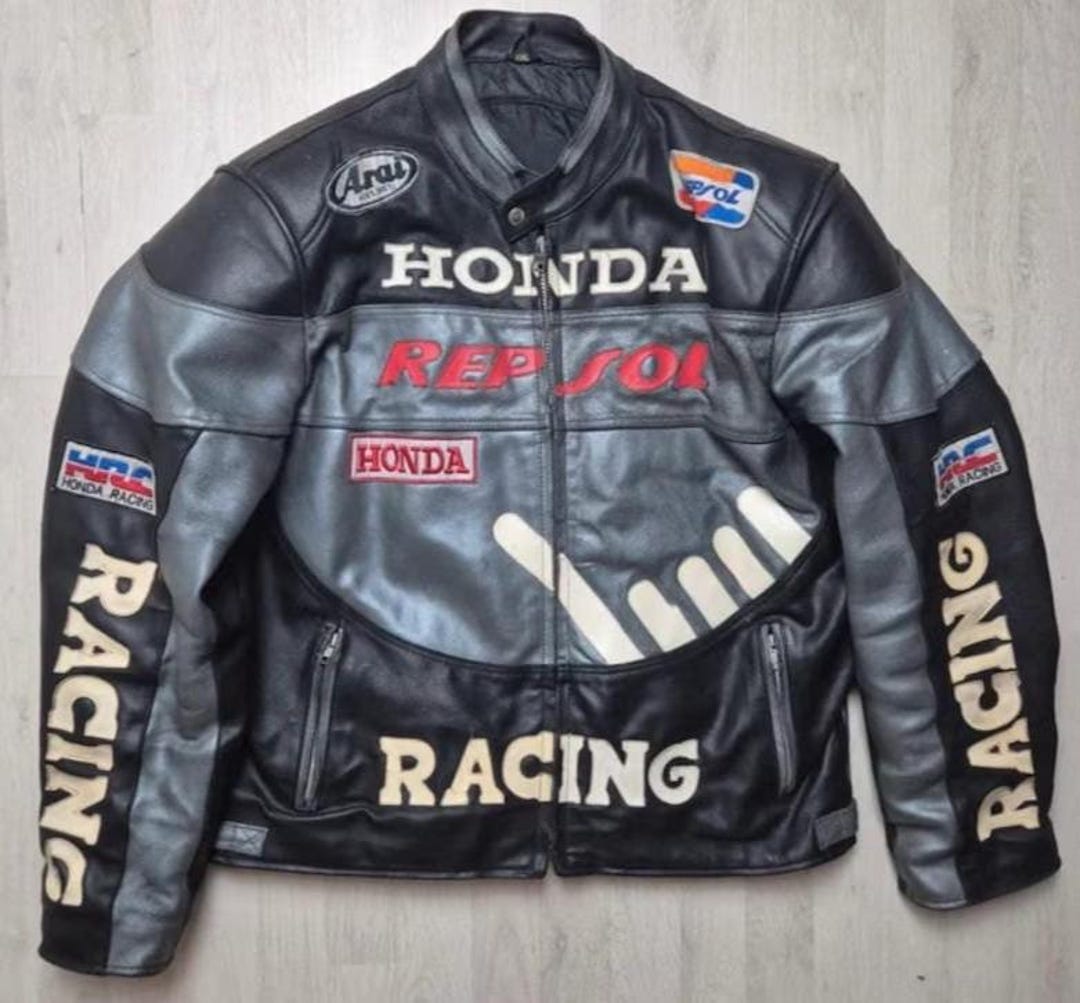 Vintage Honda Repsol Leather Motorcycle Jacket: 90s Racing Moto F1 - Etsy