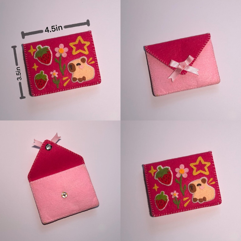 CUSTOM FELT WALLET, Photocard Holder, Keychain Charm (miffy Strawberry ...