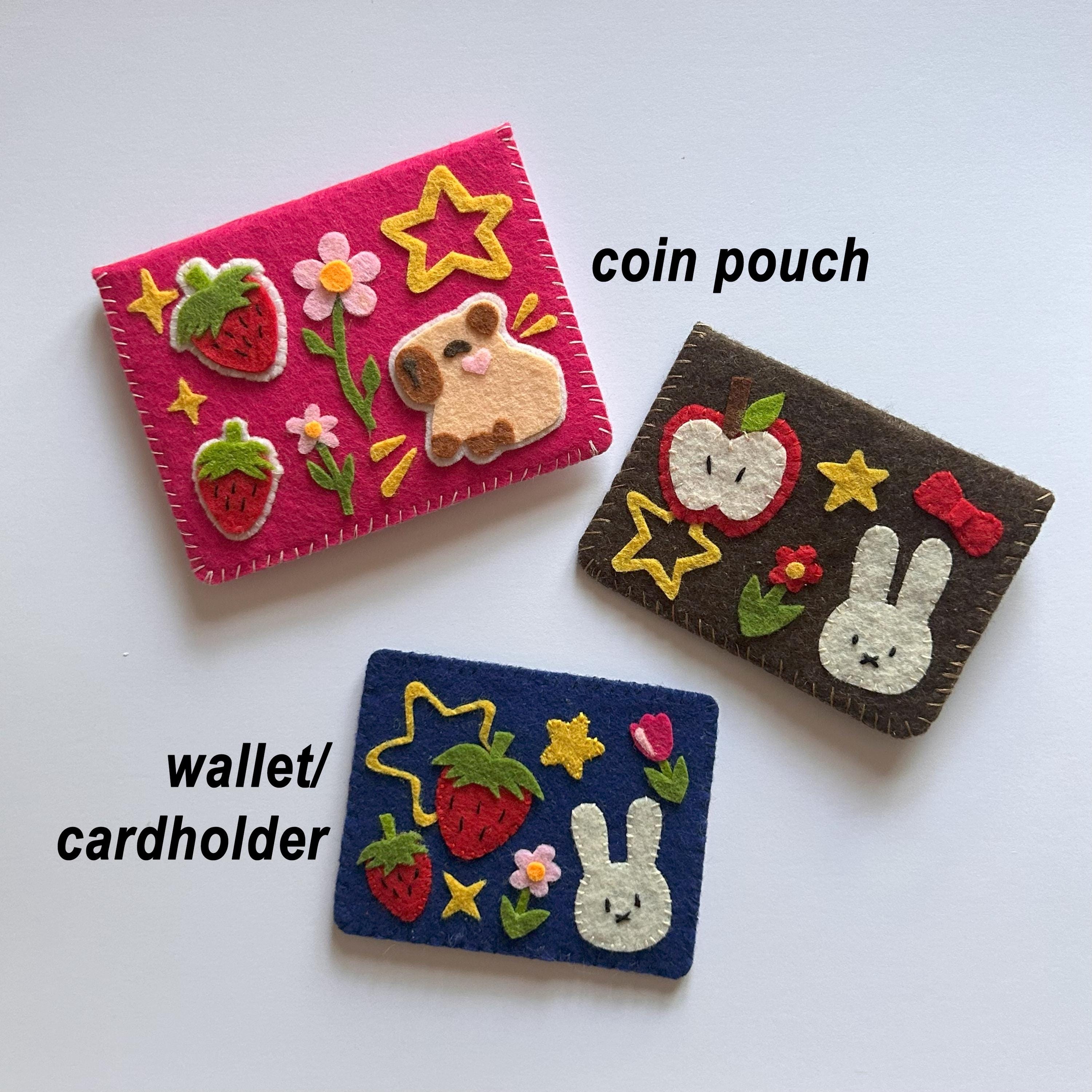 CUSTOM FELT WALLET, Photocard Holder, Keychain Charm (miffy Strawberry ...