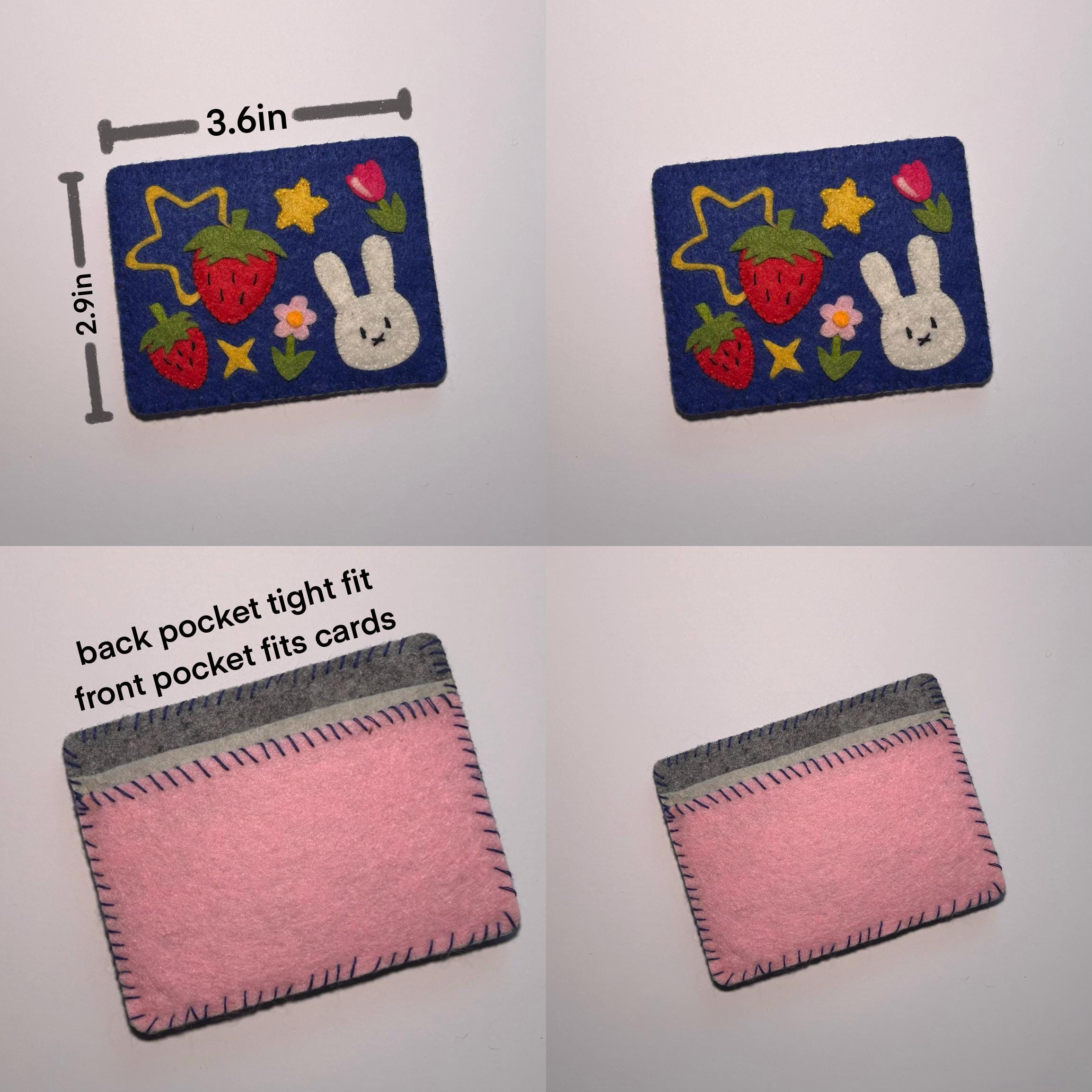 CUSTOM FELT WALLET, Photocard Holder, Keychain Charm (miffy Strawberry ...