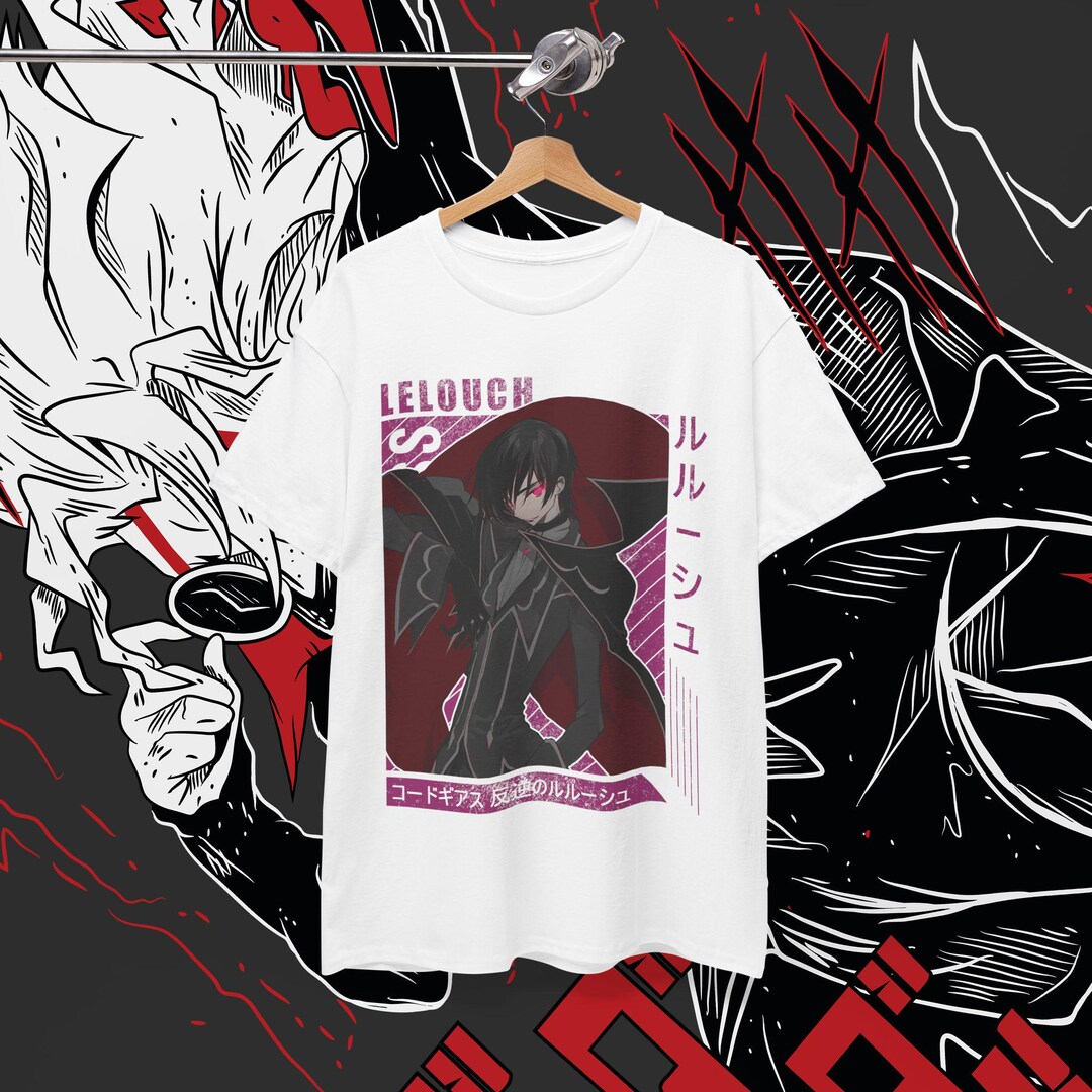 Code Geass Anime Lelouch Cosplay Gift Shirt, Japanese Anime Bootleg ...