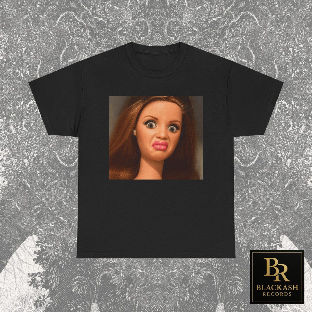 Meme Distressed Doll Funny Face Shirt Gift, Judging Expression, Cursed ...