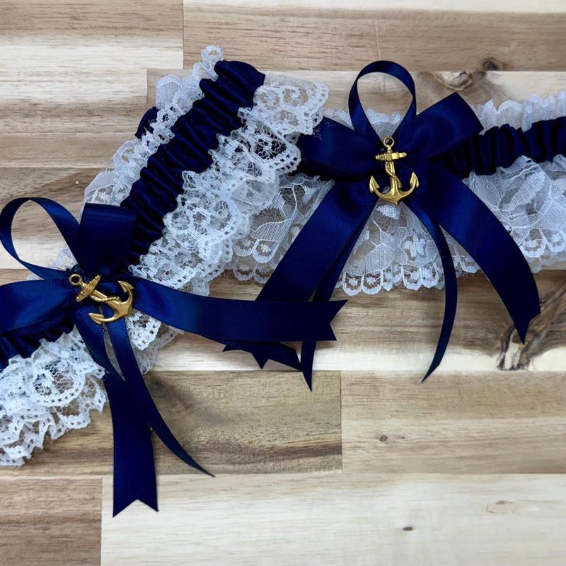 Navy Blue Garter - Etsy