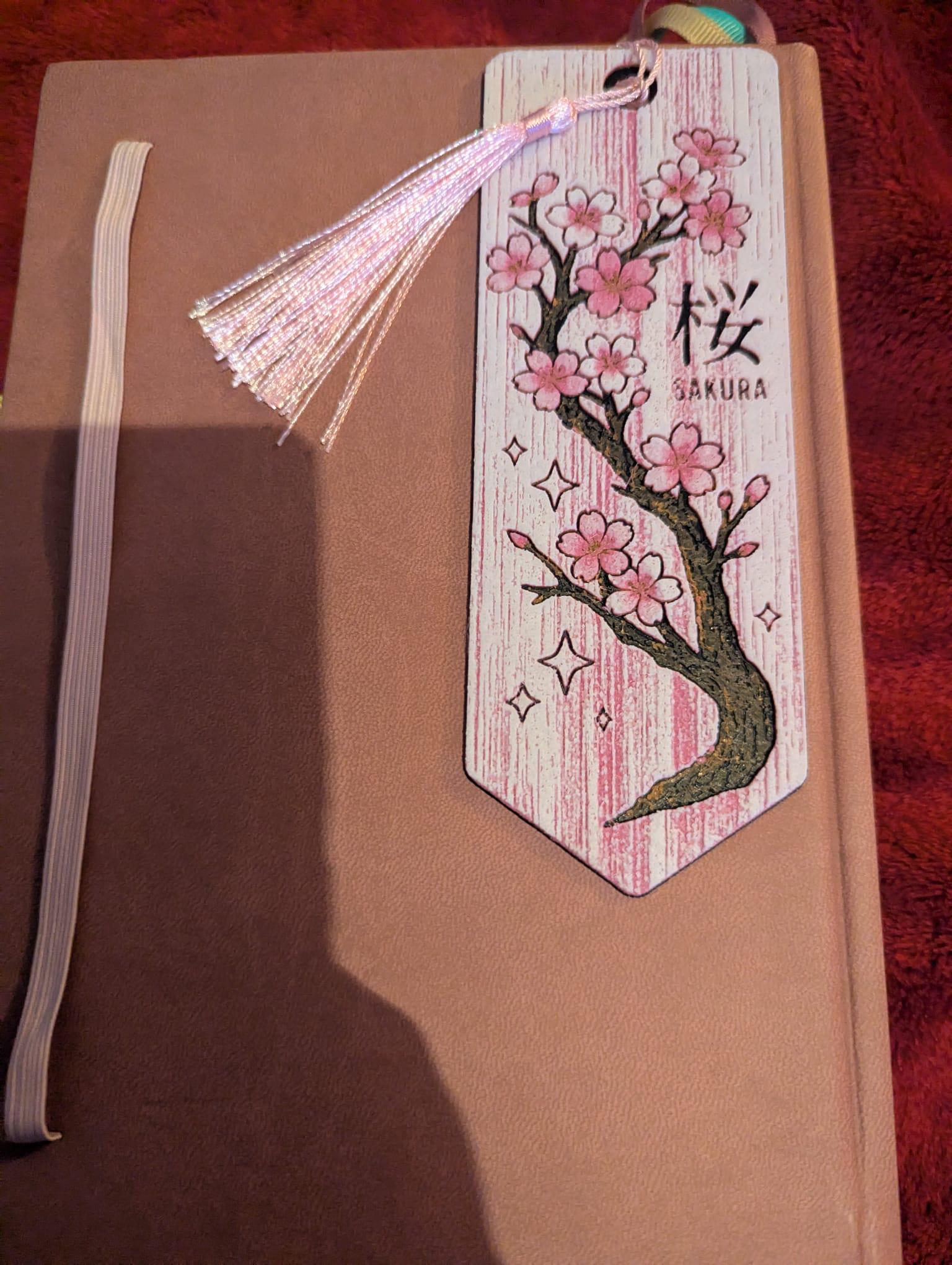 3D Printed Sakura Bookmark: Japanese Cherry Blossom With Pink Tassel - Etsy